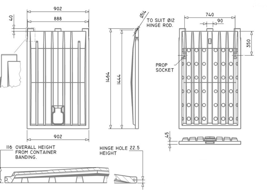 GA3557 Front End Loader and Skip lid | Duraflex